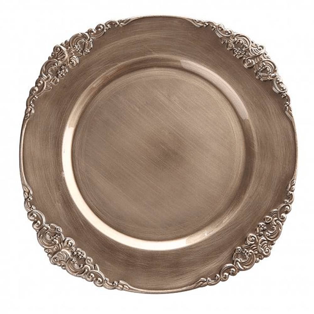 Sousplat Galles Barroco Champagne Antique Copa e cia - Cosama Casa