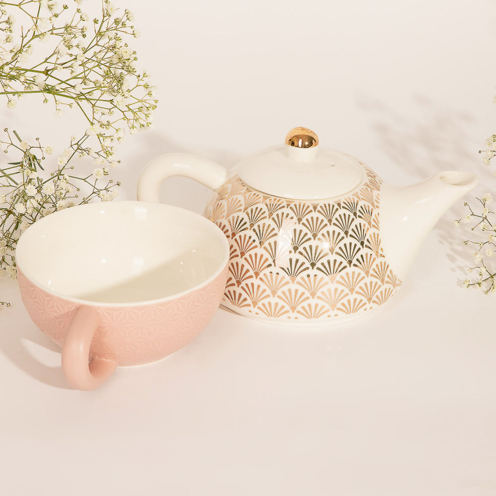 Bule Porcelana Fancy Candy Blush We Make Design - Cosama Casa